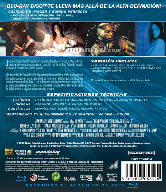 Carátula de Aún Sé lo que Hicisteis el Último Verano Blu-ray Carátula de Aún Sé lo que Hicisteis el Último Verano Blu-ray